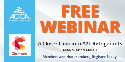 FREE Webinar: A Closer Look into A2L Refrigerants - ACCA HVAC Blog